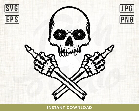 Skull Middle Finger Svg Skull Svg Skeleton Svg Skull - Etsy