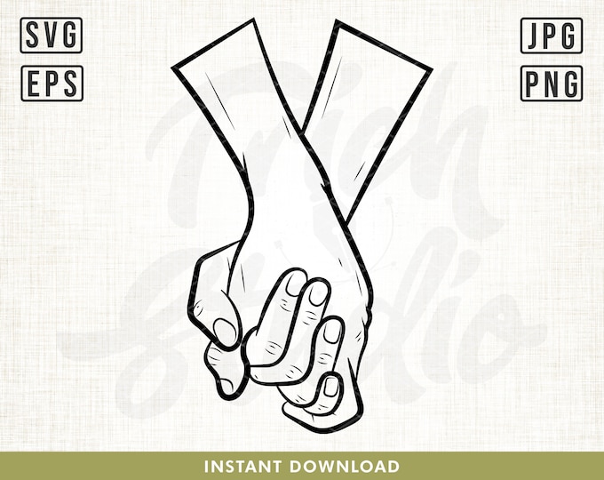 Holding Hands With Interlocked Fingers SVG Cut File Template for Cricut ...