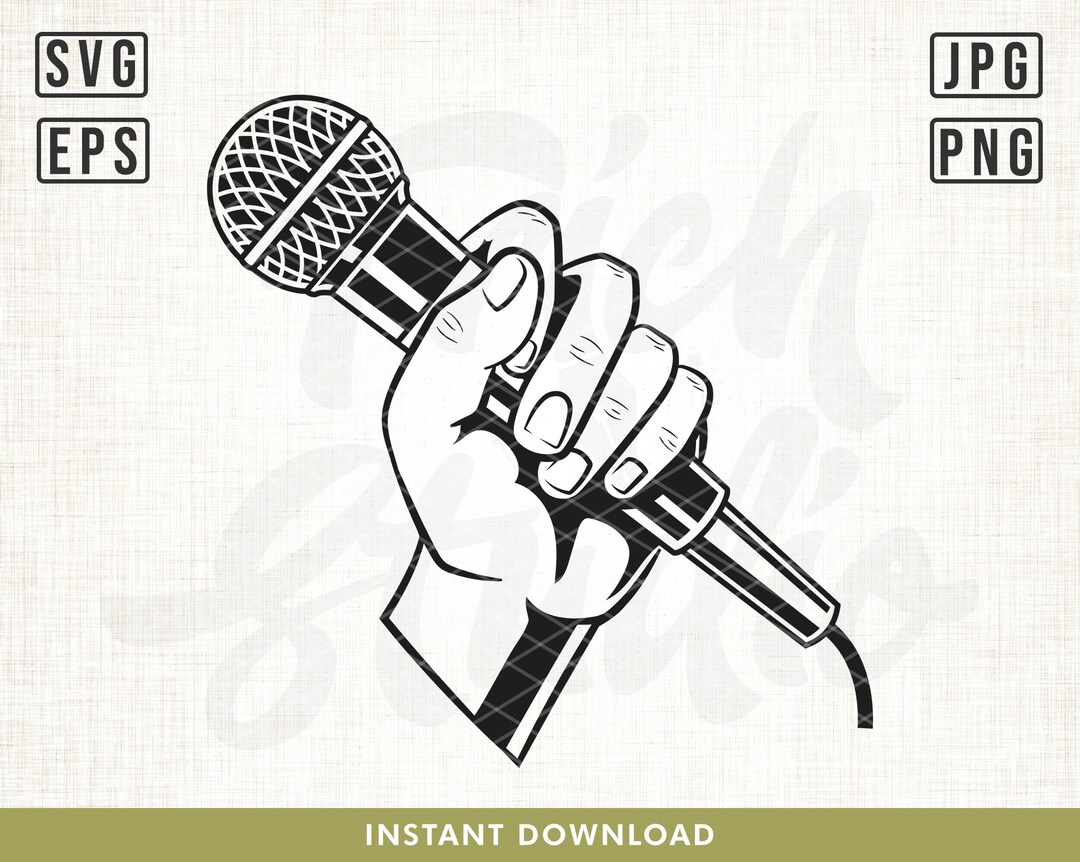 Holding Microphone Svg, Singer Svg, Audio Svg, Sound Svg, Music Svg ...