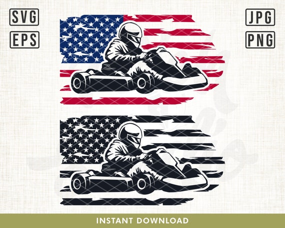 US Go Kart Riding Svg File Go Kart Racing Svg Go Kart | Etsy