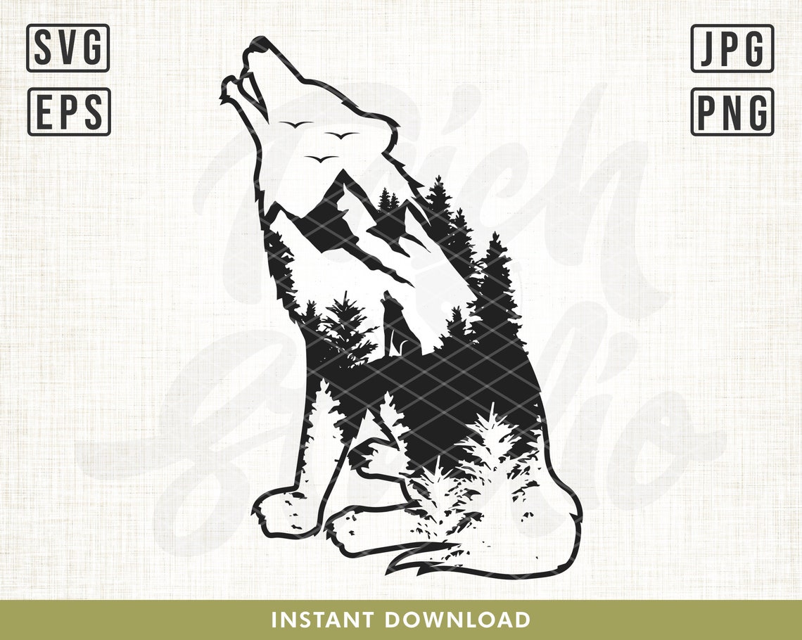 Howling Wolf SVG File Wolf Svg Mountain Wolf Svg Wolf Pack - Etsy