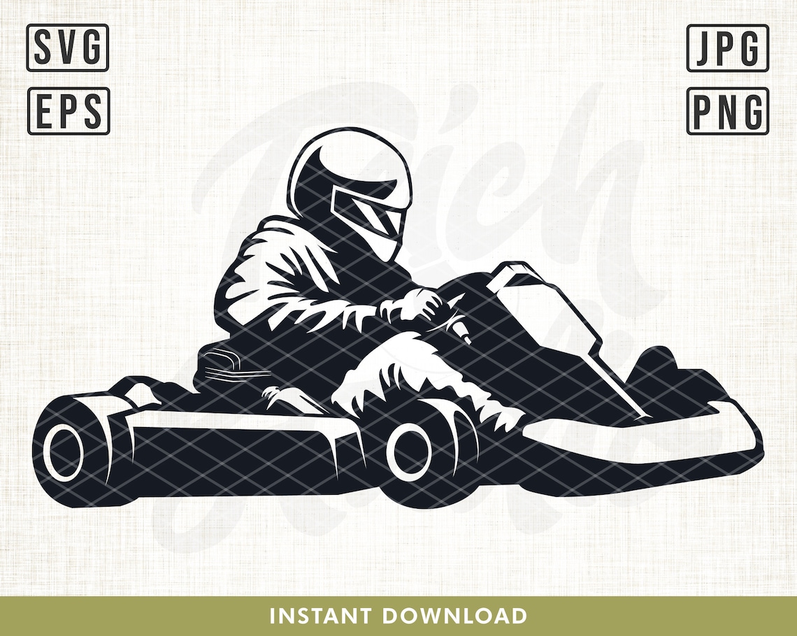 Go Kart Riding Svg File Go Kart Racing Svg Go Kart Clipart | Etsy