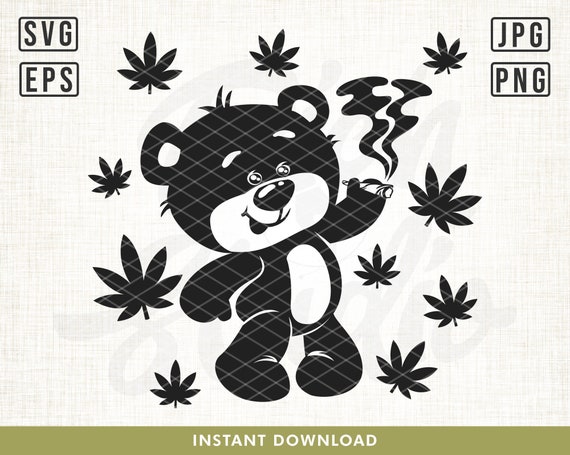 Smoking Teddy Svg Cannabis Bear Svg Cannabis Svg Stoned - Etsy