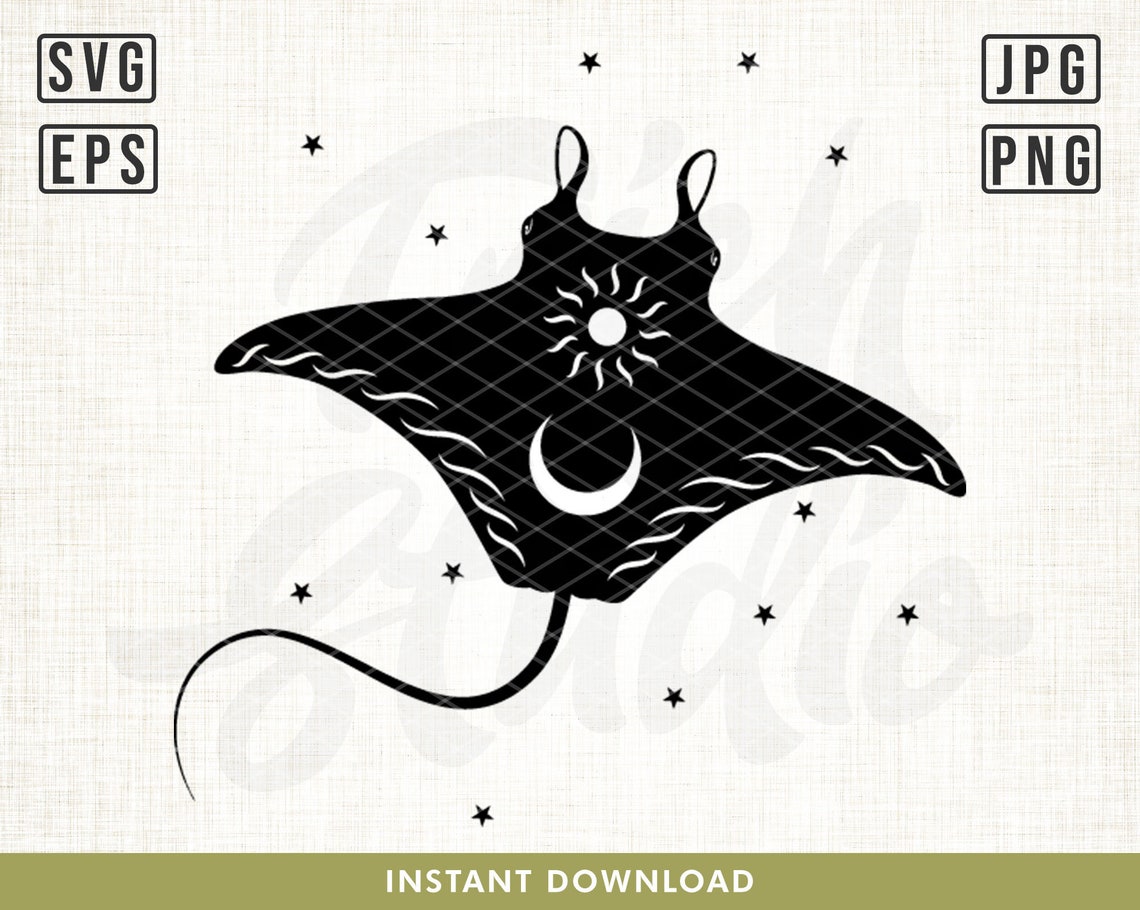 Manta Ray Svg Stingray Svg Celestial Manta Ray Svg Ocean - Etsy