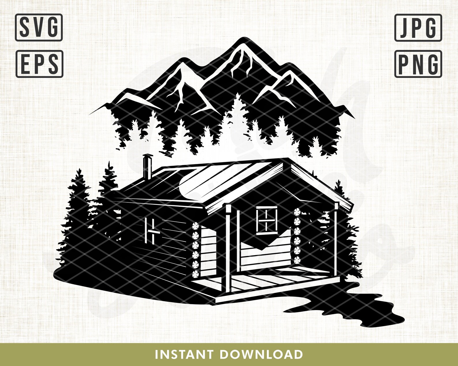 Cabin Svg, Log Cabin Svg, Camping Lodge Svg, Outdoor Svg, Mountain Svg ...
