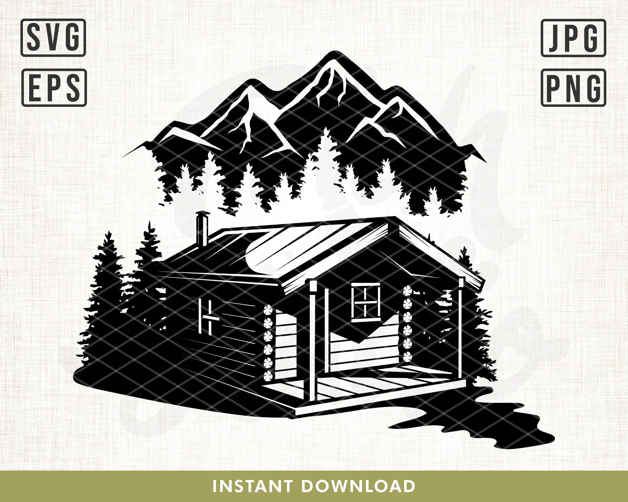 Cabin Svg, Log Cabin Svg, Camping Lodge Svg, Outdoor Svg, Mountain Svg ...
