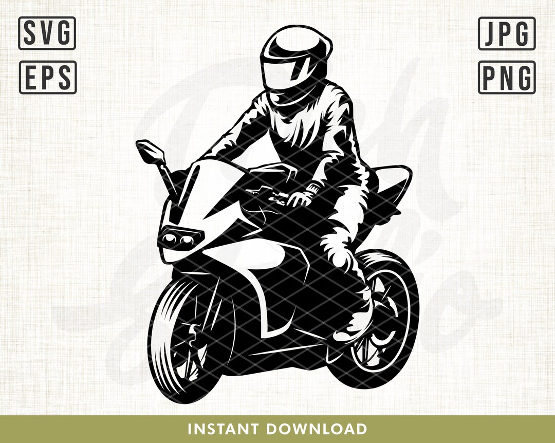 Big Bike Rider Svg, Super Bike Svg, Motorbike Svg, Racing Bike Svg ...