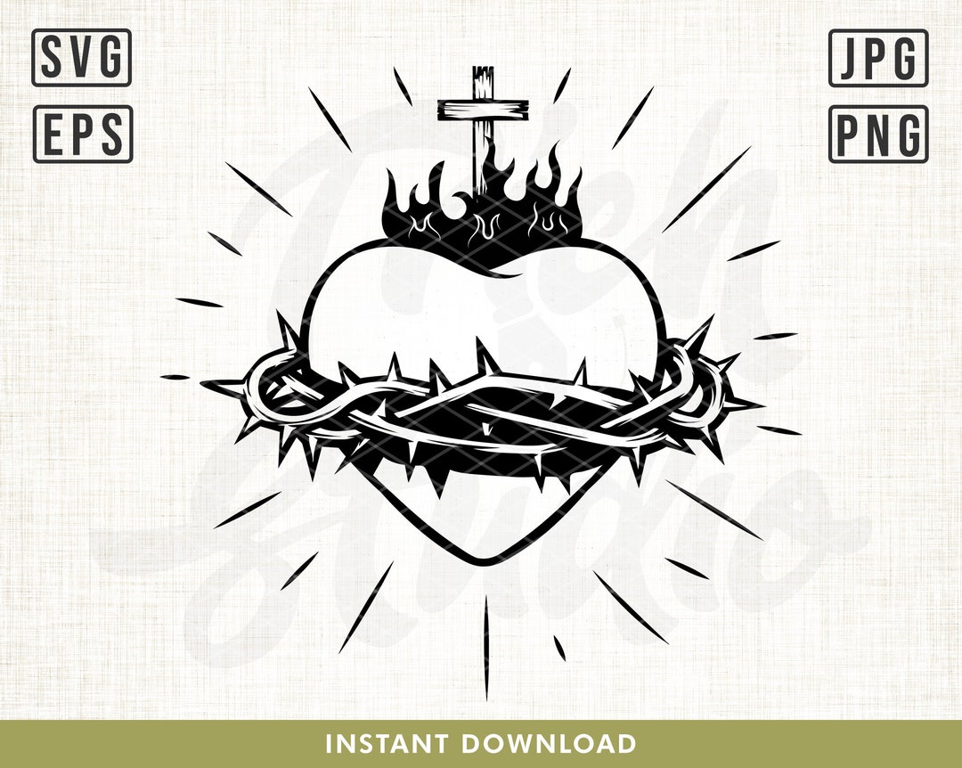 Sacred Heart Svg, Jesucristo Svg, Biblia de Oración de Fe Cristiana ...