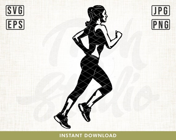 Running Woman Svg Runner Svg Track and Field Svg Runner Cut - Etsy
