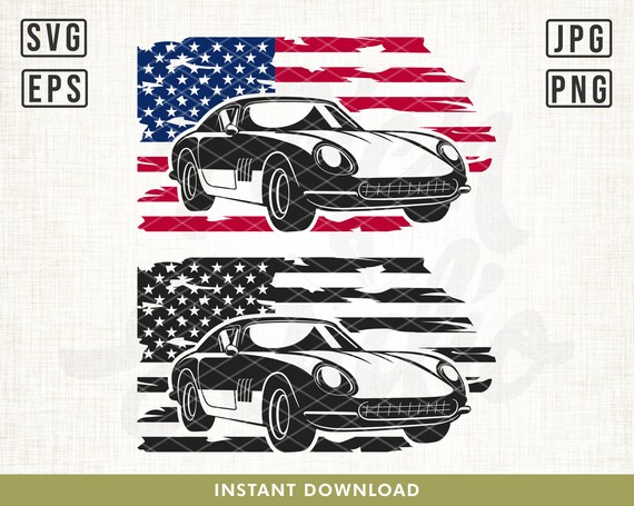 US Classic Sport Car Svg File Vintage Sport Car Clipart Car | Etsy