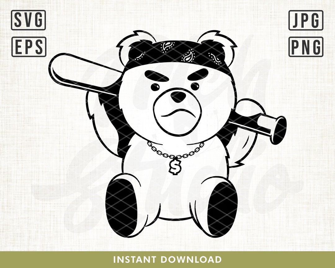 Gangster Teddy Bear Svg, Teddy Bear Svg, Bear Svg, Gangster Svg ...