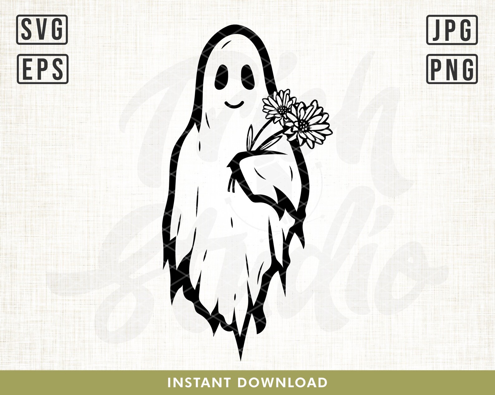 Daisy Ghost Svg Spooky Ghost Svg Halloween Svg Cute Ghost - Etsy