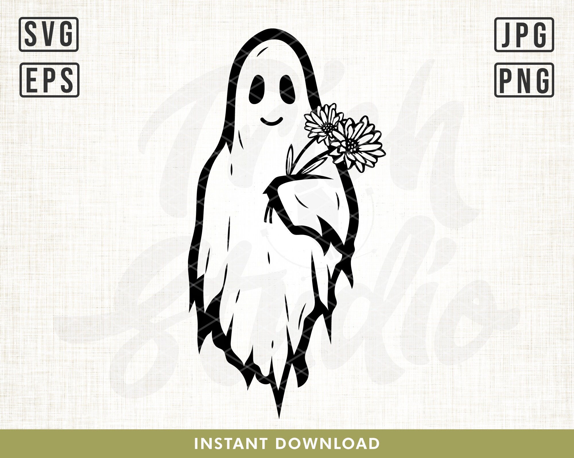 Daisy Ghost Svg, Spooky Ghost Svg, Halloween Svg, Cute Ghost svg ...
