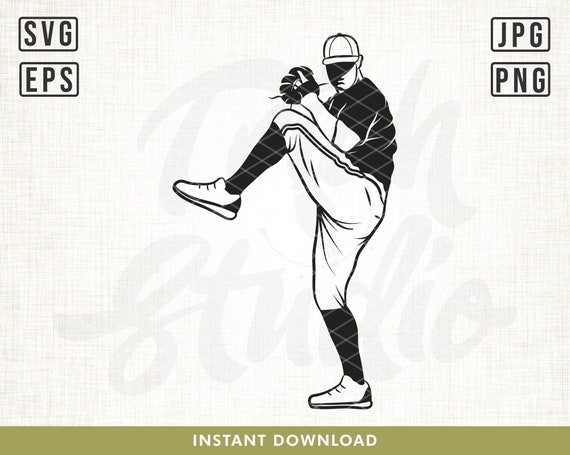 Baseball Player SVG Baseball Clipart Baseball Files for - Etsy