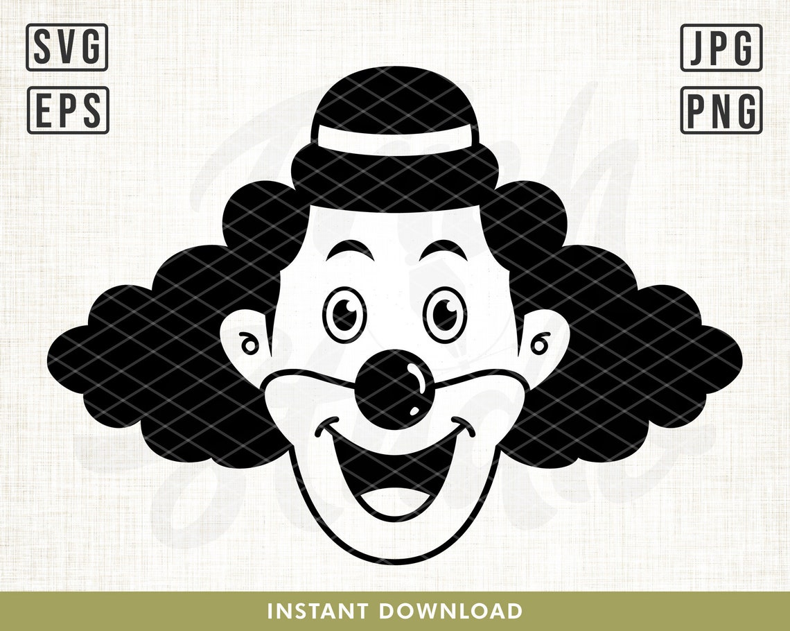 Clown Svg File Circus Svg Happy Clown Birthday Clown Svg | Etsy