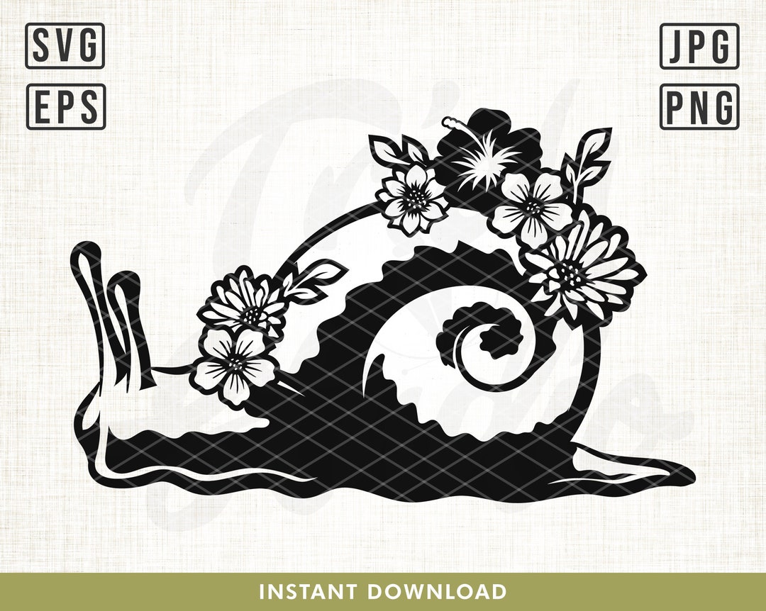 Floral Snail Svg, Snail Svg, Cute Snail Svg, Kawaii Svg, Snail Clipart ...