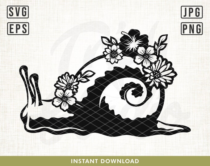 Snails SVG File, Slugs SVG, Flower Snail Svg, Garden Insects Svg, Snail ...