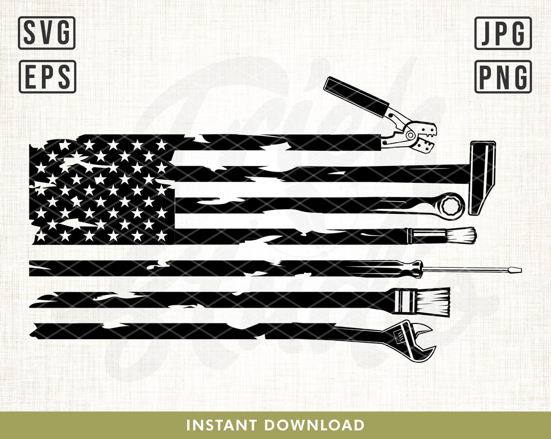 USA Flag Tools Svg, Builder Tools Svg, Bilder Svg, Distressed Flag Svg ...