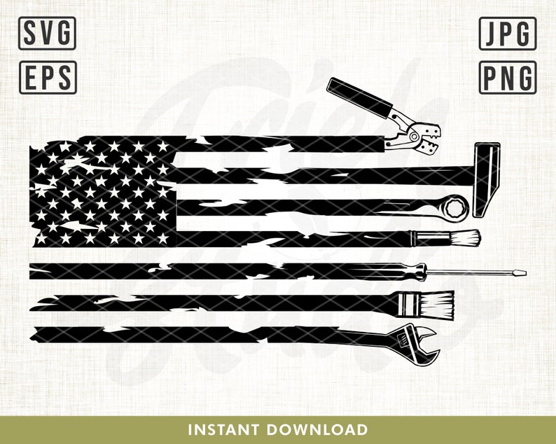 USA Flag Tools Svg Builder Tools Svg Bilder Svg Distressed - Etsy