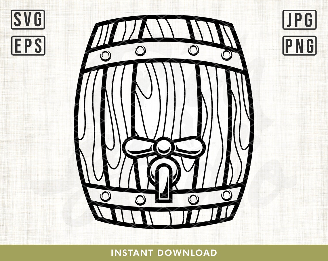 Wooden Barrel Svg File, Barrel Svg, Beer Barrel Svg, Wine Barrel Svg ...