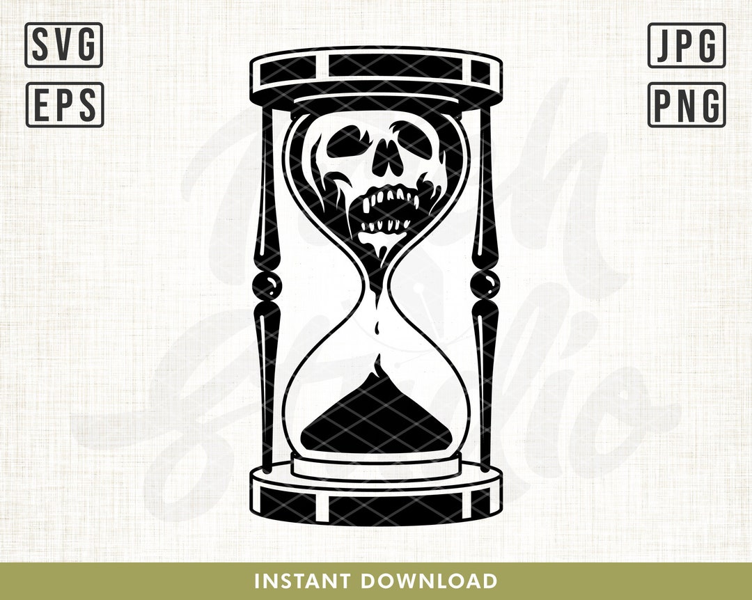 Skull Hourglass Svg, Skull in Hourglass Svg, Skull Svg, Hourglass Svg ...