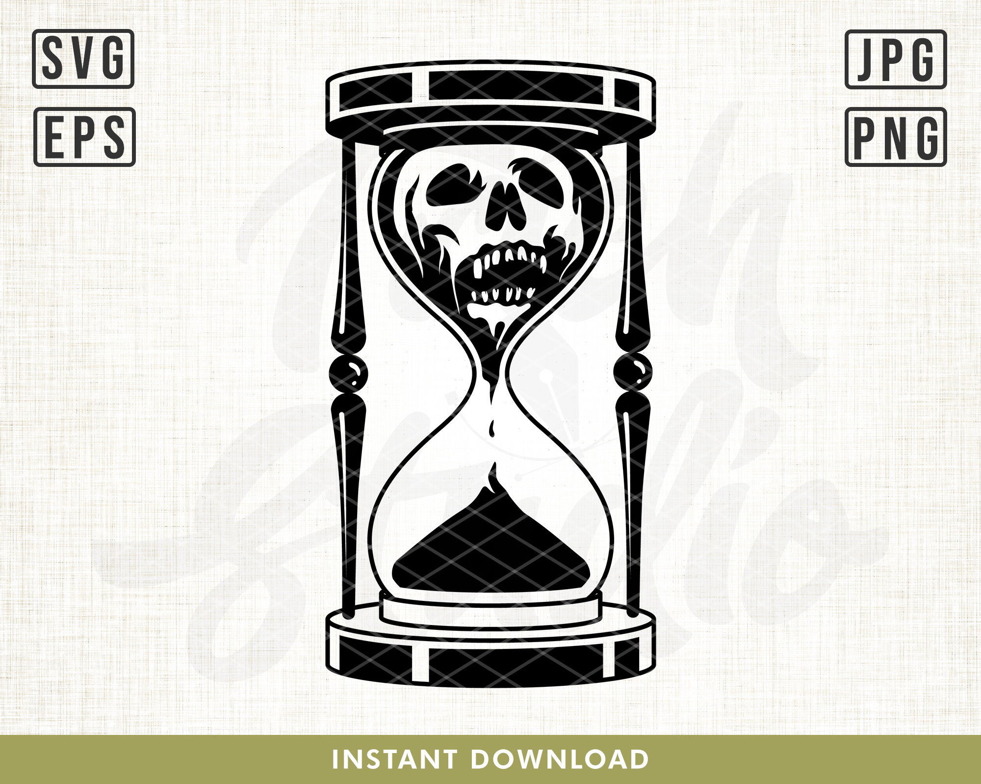 Skull Hourglass Svg, Skull in Hourglass Svg, Skull Svg, Hourglass Svg ...