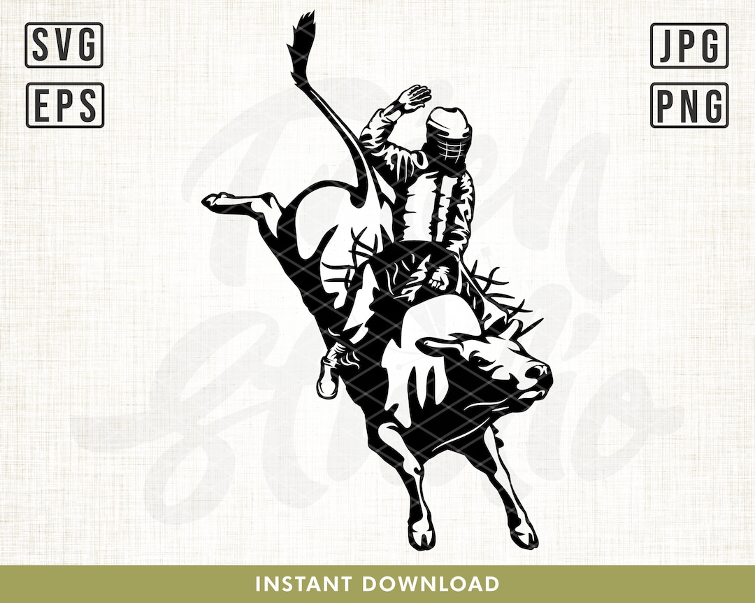 Bull Rider Svg, Rodeo Svg, Cowboy Svg, Western Svg, Country Farm, Bull ...
