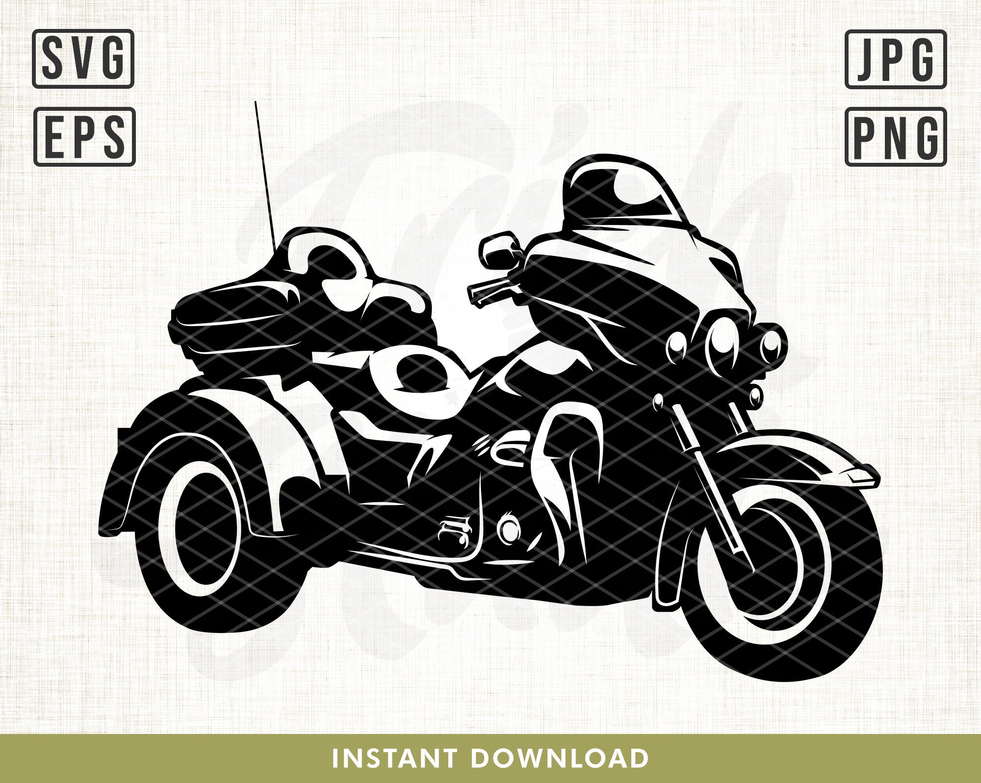 Trike Motorcycle Svg, Trike Bike Clipart, Trike Motor Svg, Motorcycle ...