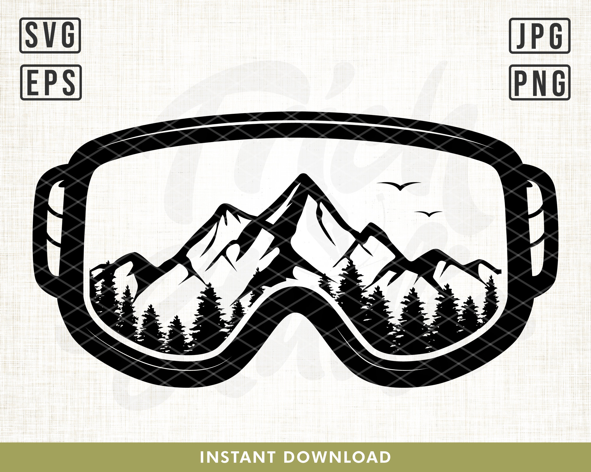 Snow Goggles Mountain Svg, Skiing Svg, Mountain Svg, Mountain Clipart ...