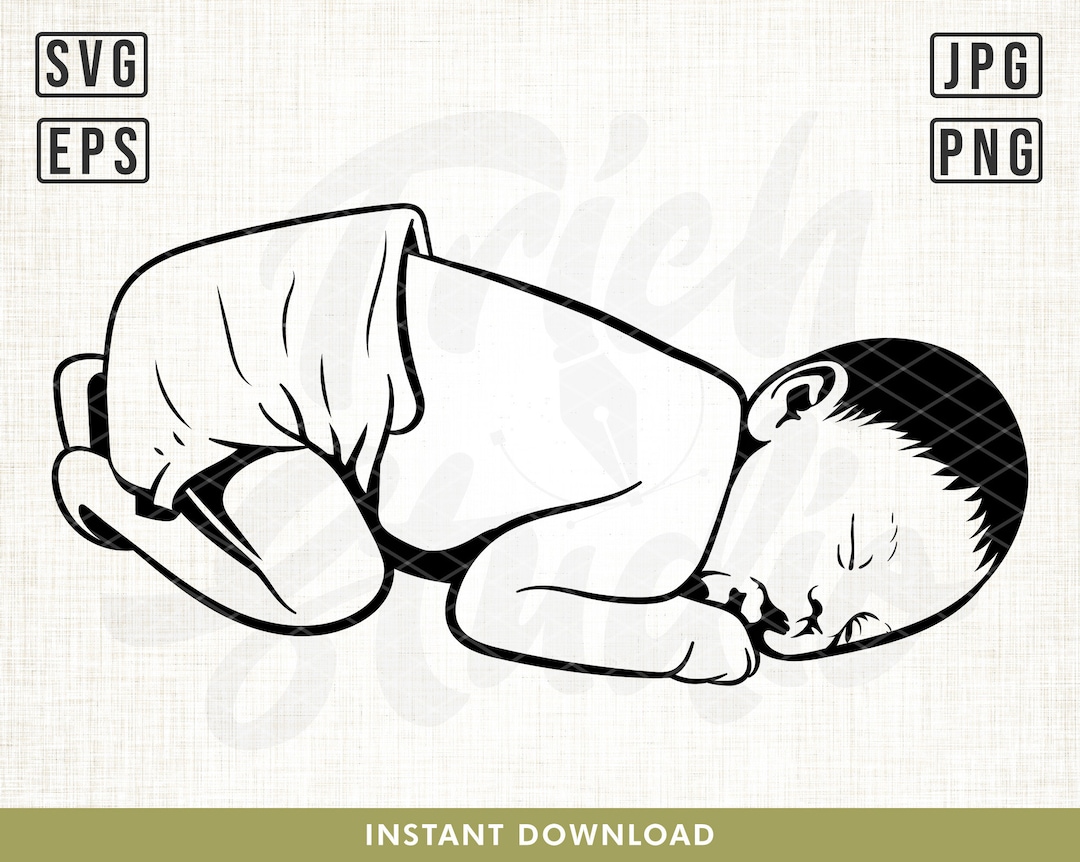 Sleeping Baby Svg File, Sweet Dreams, Cute Baby Boy Svg, Onesie Baby ...