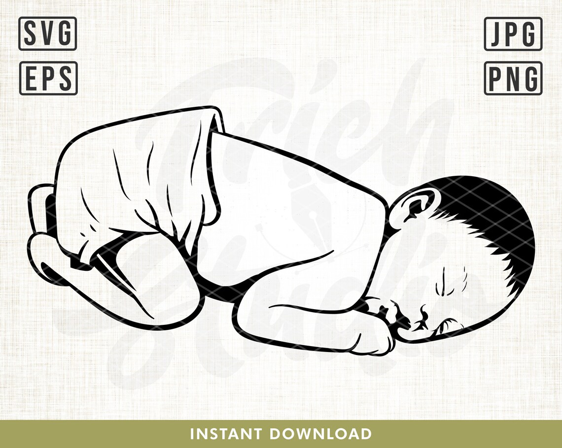 Sleeping Baby Svg File Sweet Dreams Cute Baby Boy Svg - Etsy