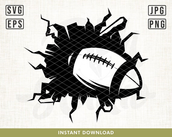 Football Wall Smash Svg Football Svg Football Clipart - Etsy