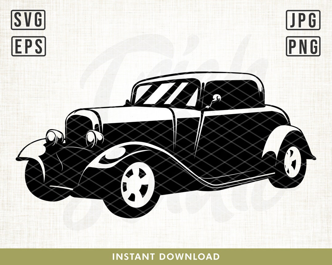 Hot Rod SVG File, Vintage Car SVG, Classic Car Svg, Retro Car Svg, Hot ...