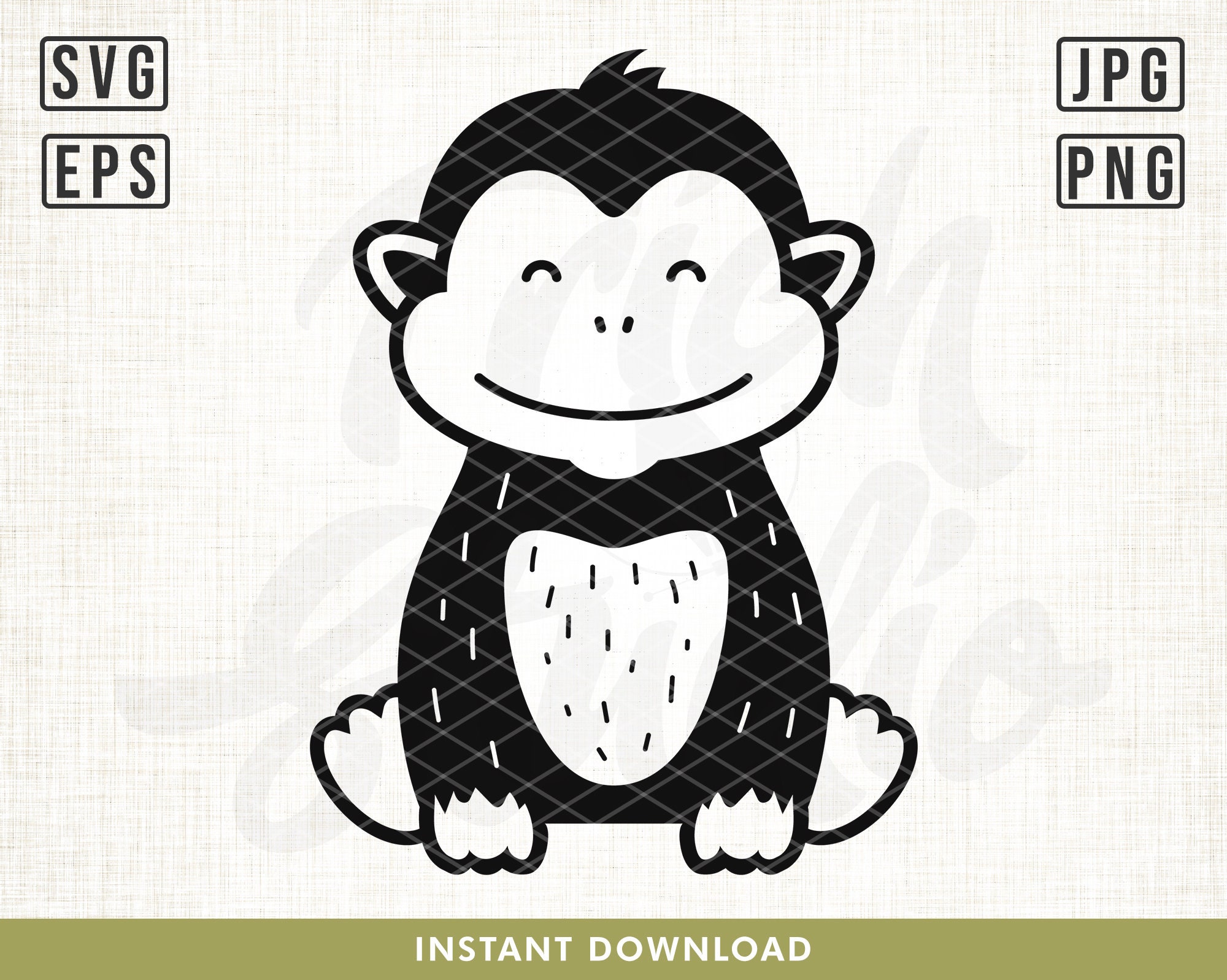 Baby Monkey Svg Files Baby Monkey Cut File Cute Monkey Svg - Etsy
