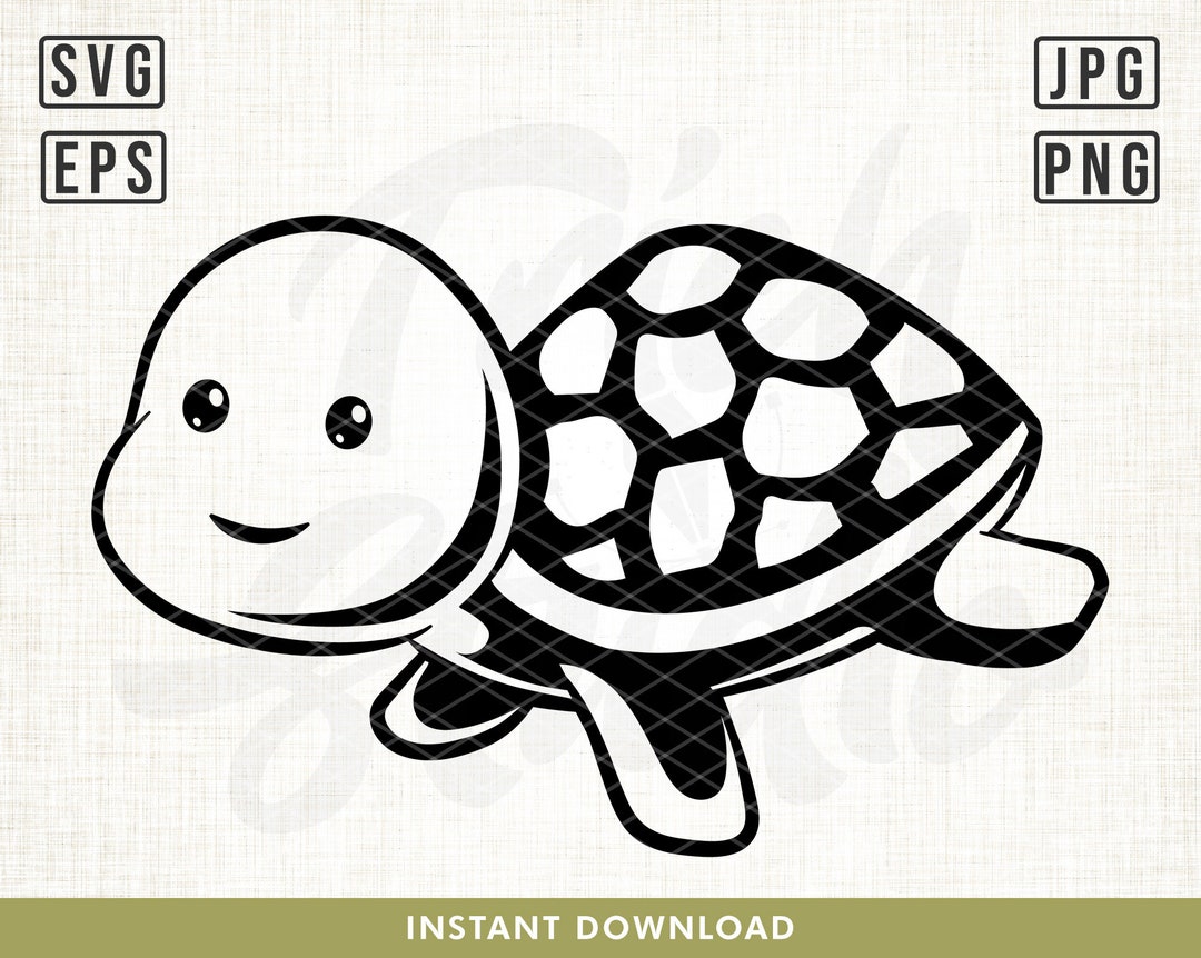 Baby Turtle Svg, Cute Turtle Svg, Cute Animal Svg, Turtle Clipart, Sea ...