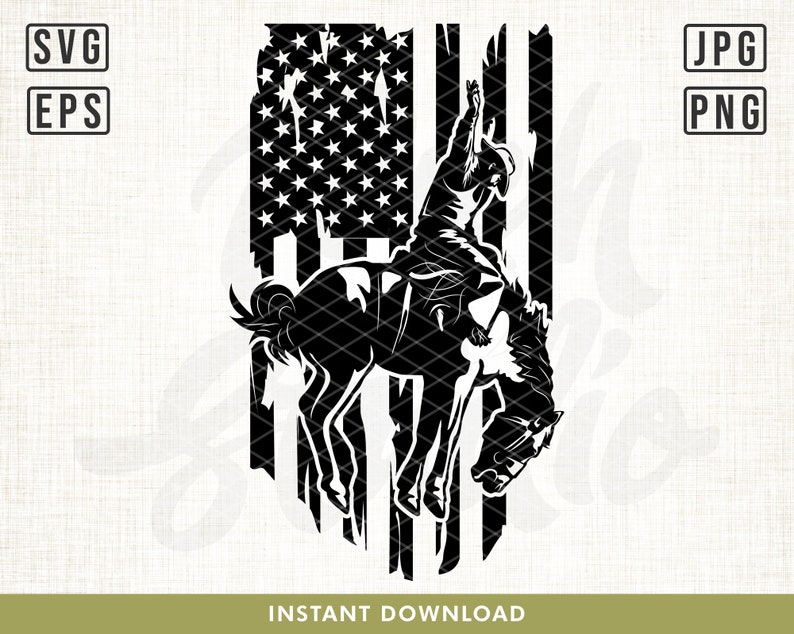 US Rodeo Svg File, USA Cowboy Svg, Western Cowboy Riding Horse Svg ...