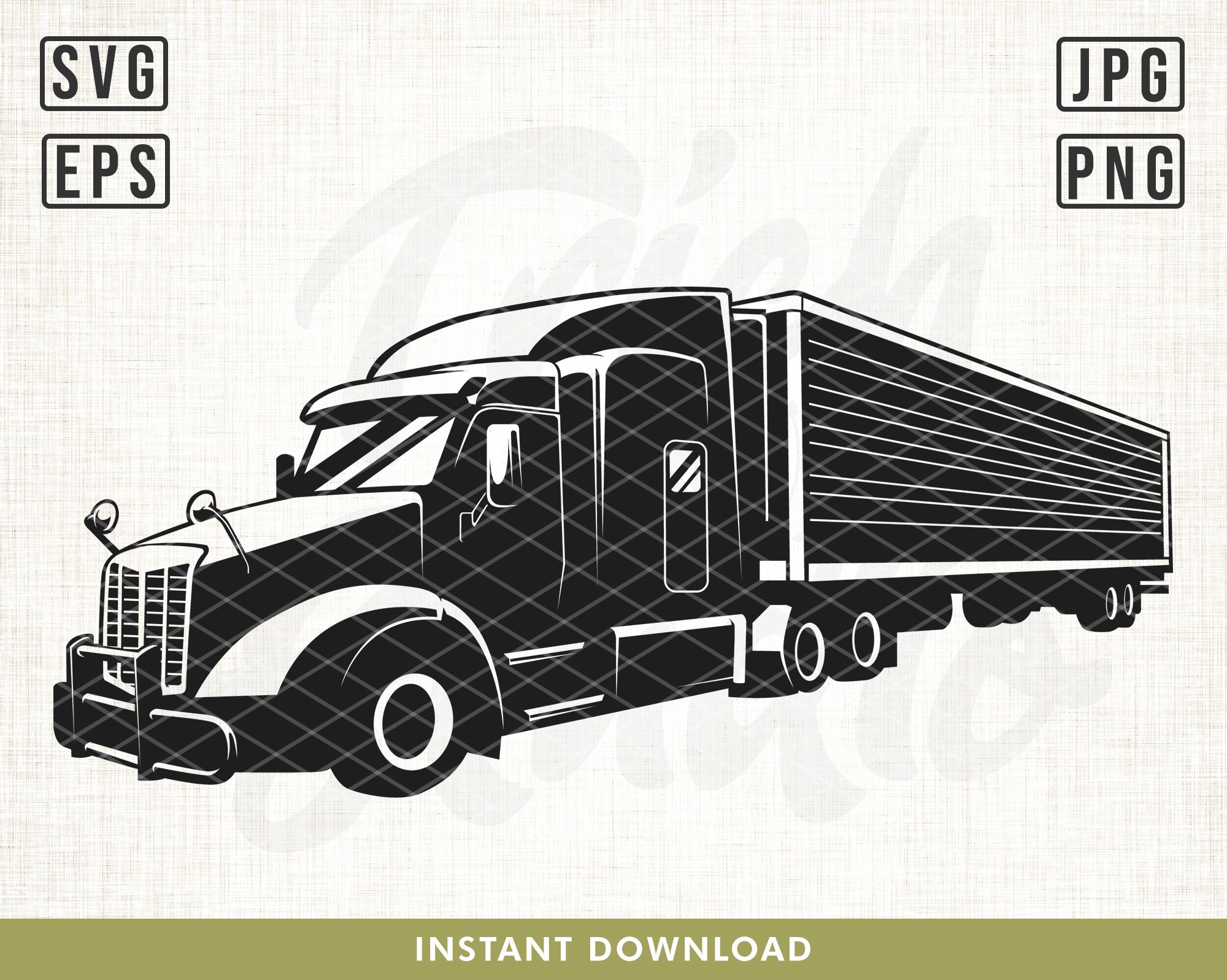 US Semi Truck Svg File Truck Svg Semi Truck Svg US Truck | Etsy