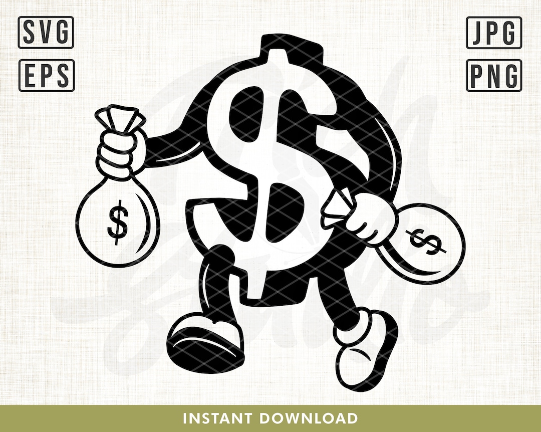 Walking Dollar Sign Svg, Walking Money Bag Svg, Money Svg, Dollar Svg ...