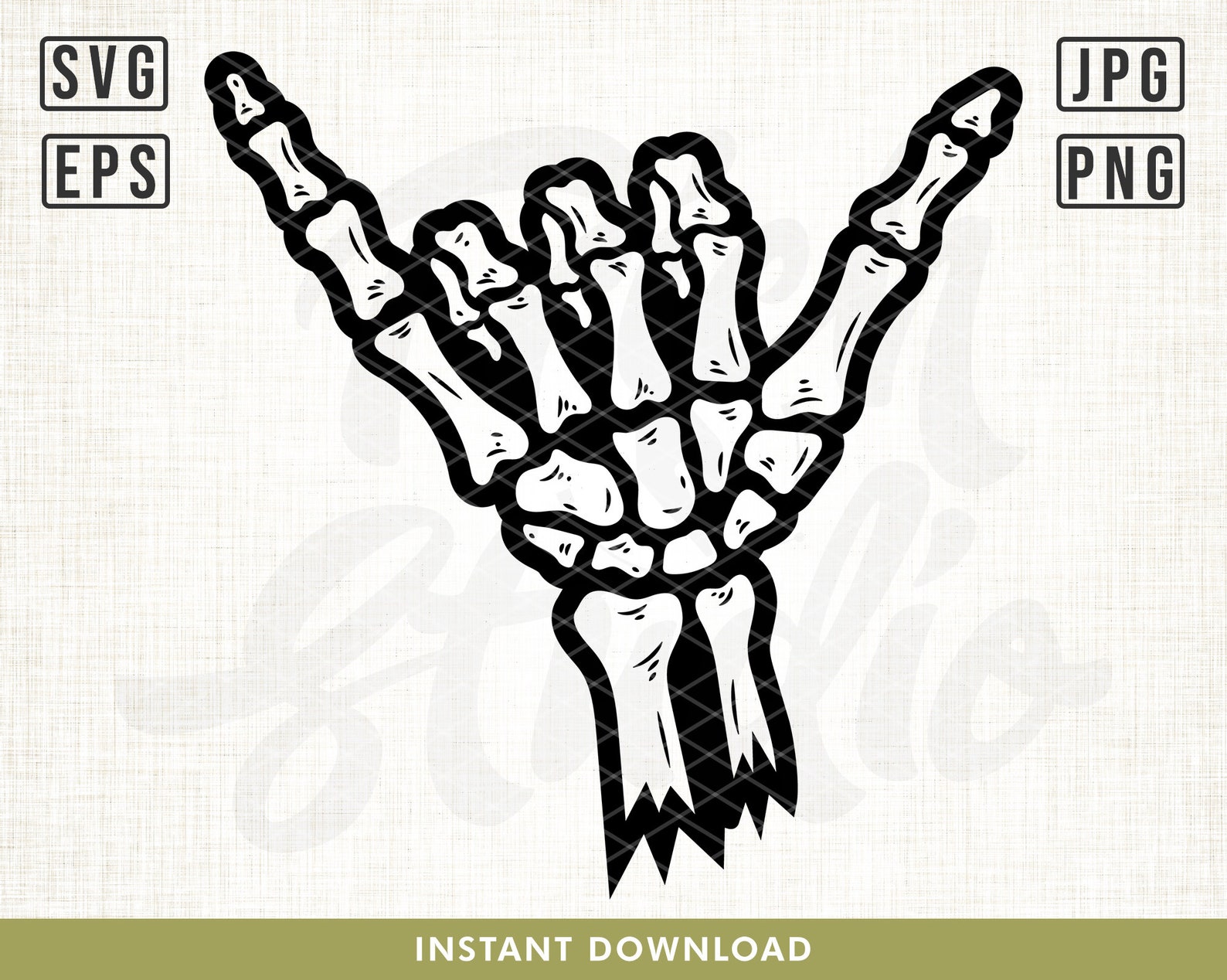 Skeleton Hand Svg File, Skeleton Shaka Hand Svg File, Shaka Sign Svg ...