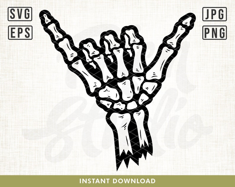 Skeleton Hand Svg File Skeleton Shaka Hand Svg File Shaka - Etsy India