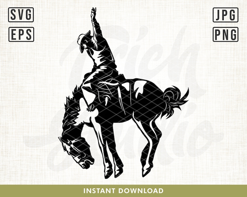 Rodeo Svg File, Cowboy Svg, Western Cowboy Riding Horse Svg, Rodeo ...