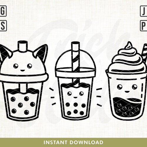 Cute Bubble Tea Svg Boba Tea Cut File Kawaii Drink Cute - Etsy UK
