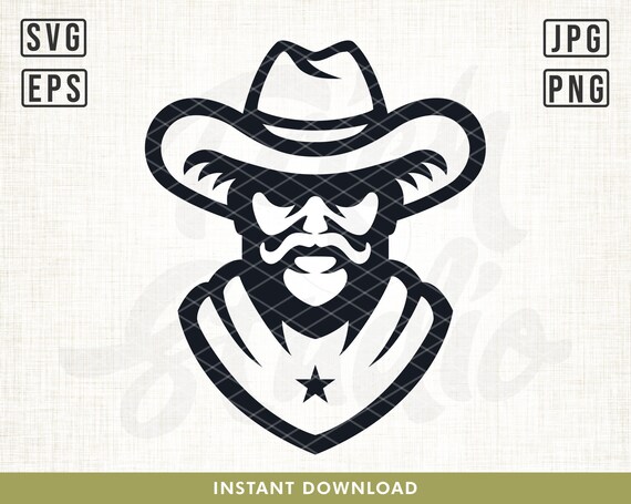 Cowboy Svg Western Cowboy Svg Cowboy Mascot Svg Rodeo - Etsy UK