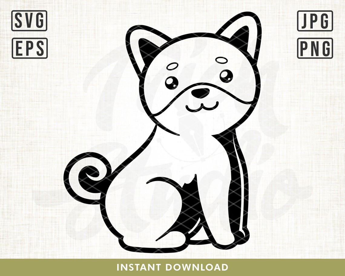 Sitting Shiba Inu Dog Svg Shiba Svg Japanese Dog Breed Cute - Etsy