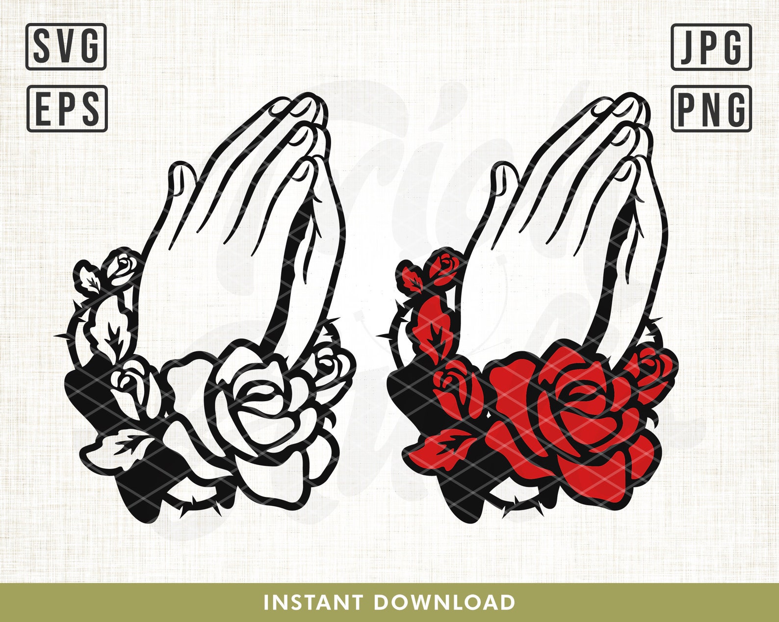 Praying Hands Svg Floral Praying Hands Svg Christian Svg | Etsy