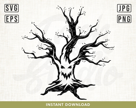 Monster Tree Svg Haunted House Svg Spooky Tree Svg - Etsy