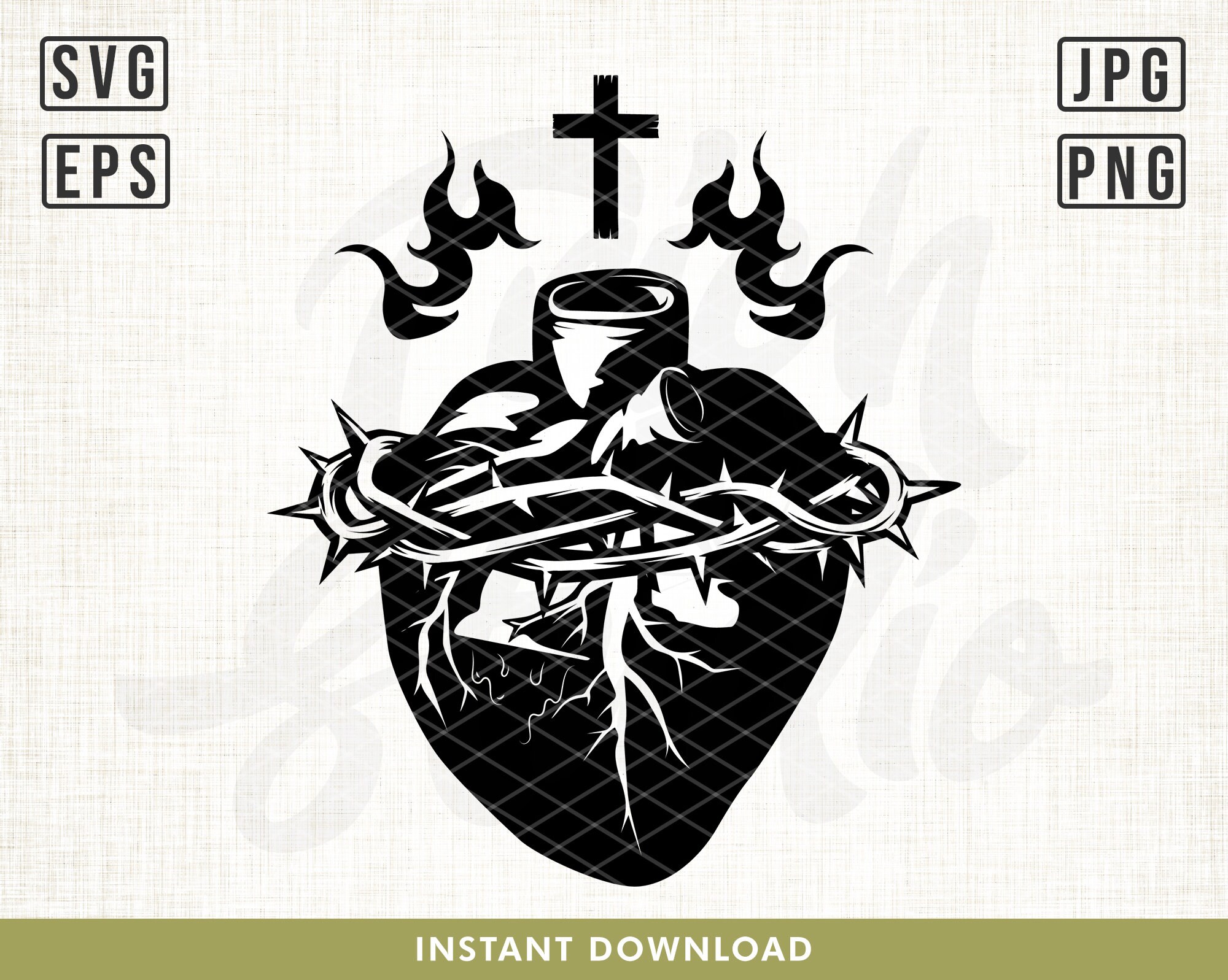 Sacred Heart Svg, Jesus Christ Svg, Religious Christian Faith Prayer ...