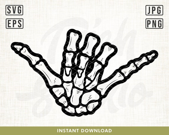 Skeleton Hand Svg File Skeleton Shaka Hand Svg File Shaka - Etsy Australia