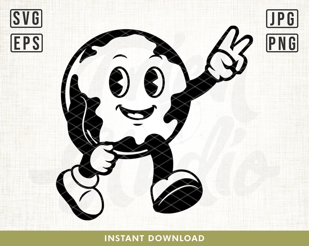 Earth Mascot Svg, Peace on Earth Svg, Planet Earth Svg, Mother Earth ...