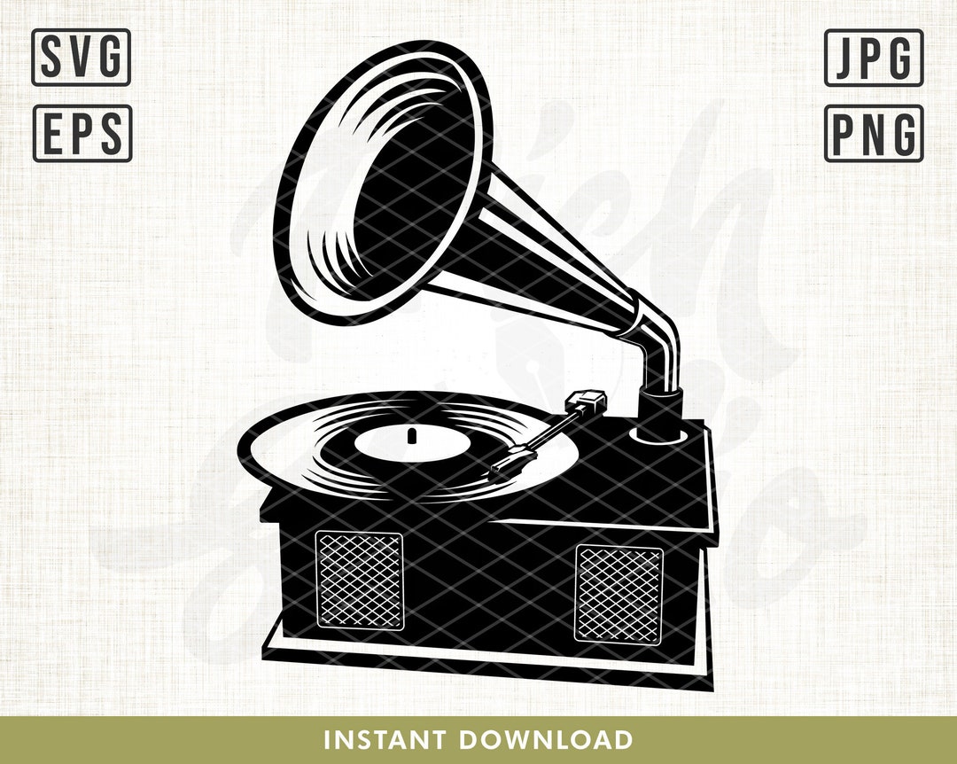 Retro Record Player SVG, Vinyl Record Player Svg, Record Player Svg ...